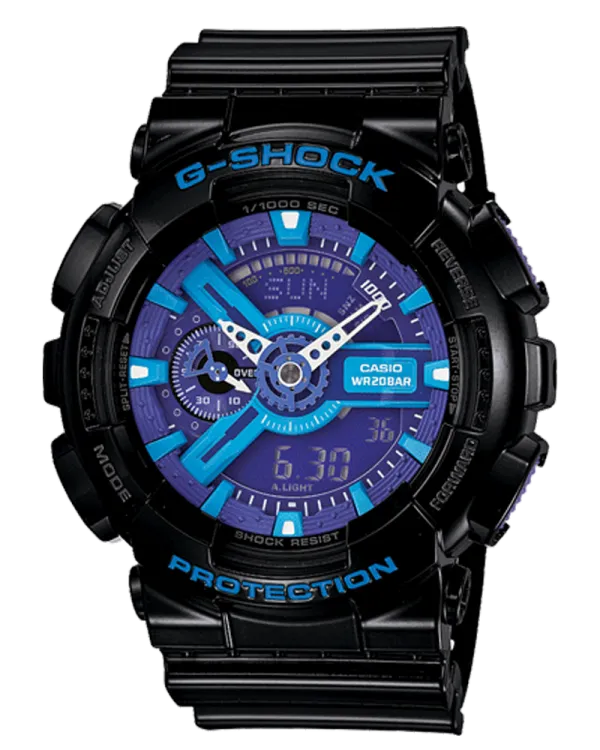 Casio Mens G-Shock Analog Digital Anti-Magnetic Blue and Purple Watch ...