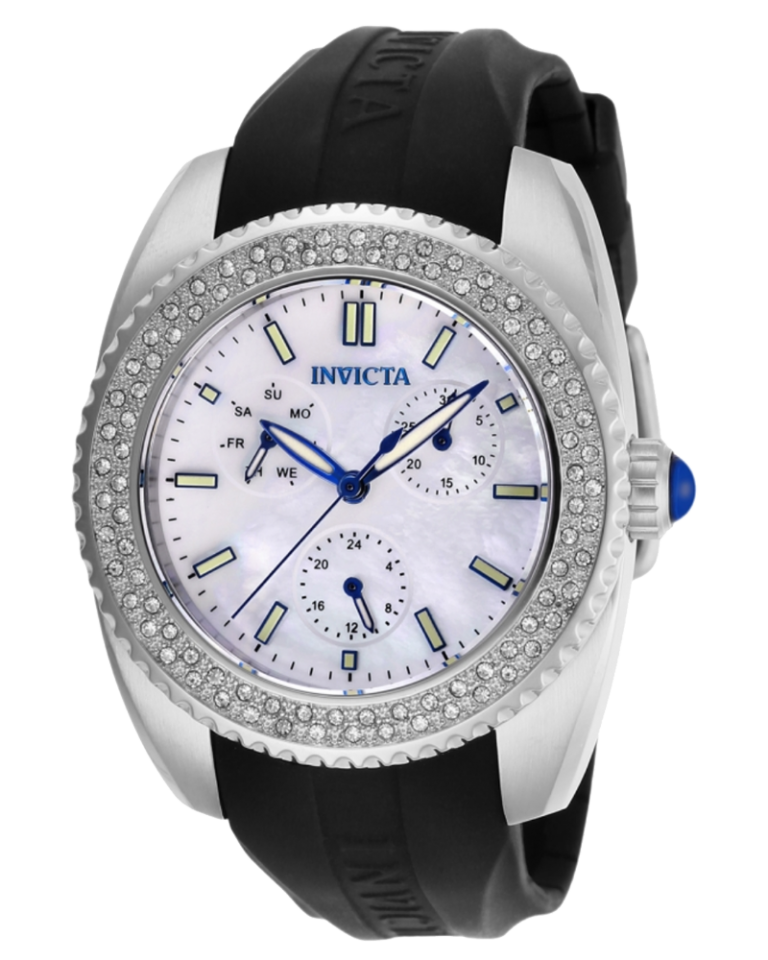 INVICTA ANGEL WOMENS QUARTZ 38MM STAINLESS STEEL CASE WHITE DIAL ...